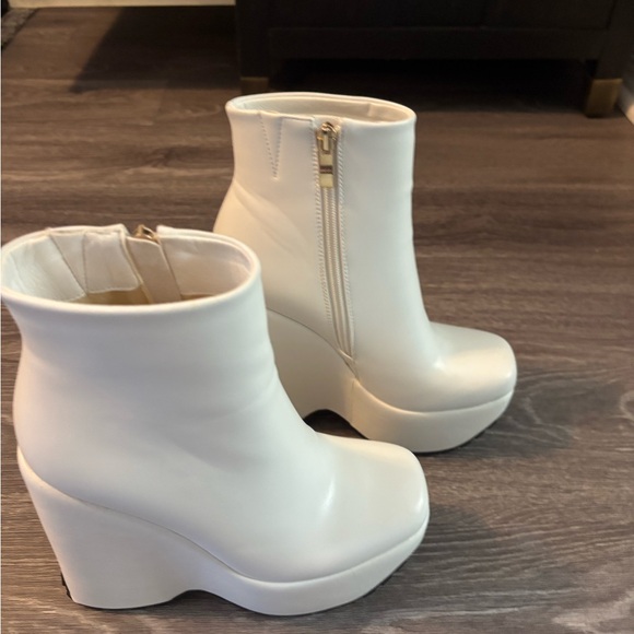 Shoes | Abba Concert Elegant White Platform Ankle Boots | Poshmark